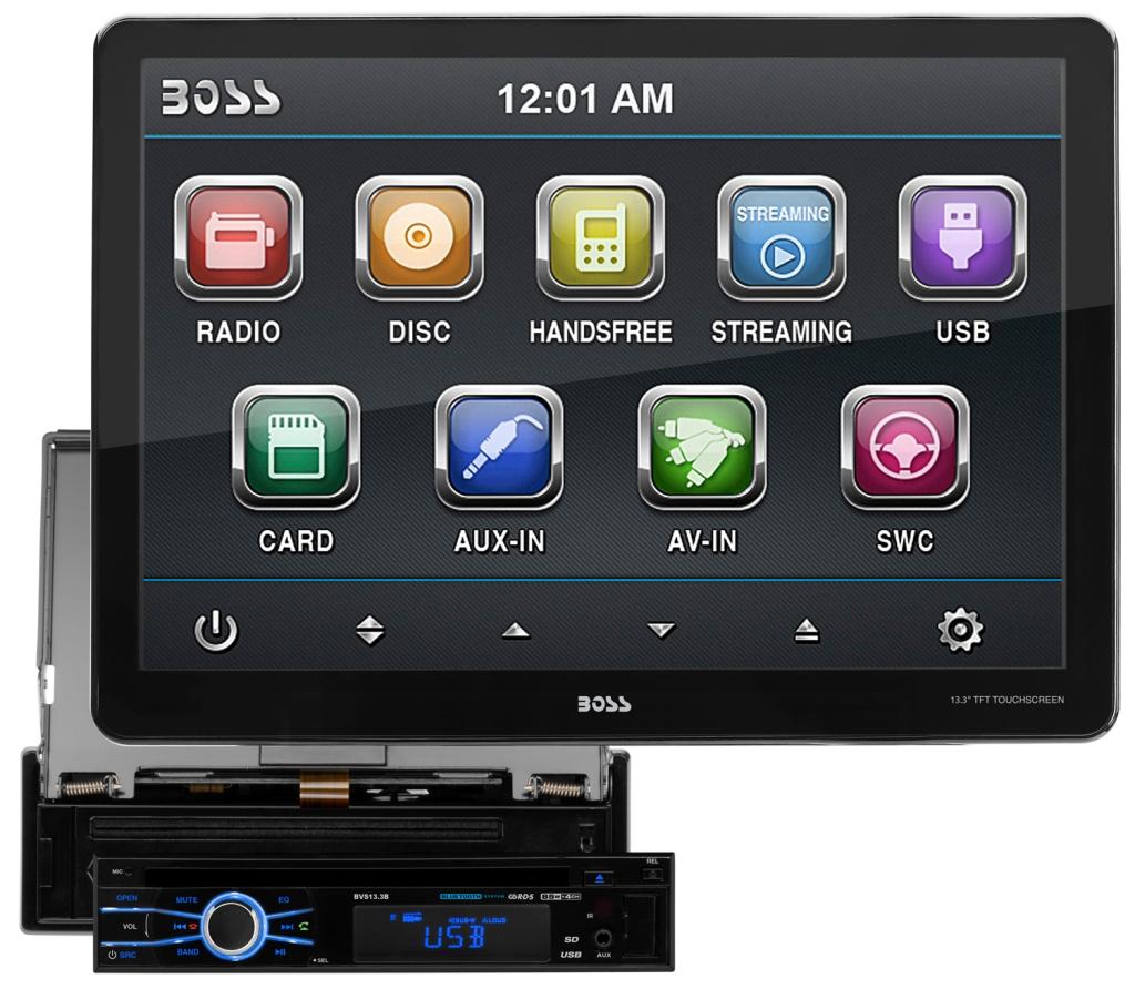 BOSS Audio BVS13.3B In-Dash Single-Din 13.3-inch Motorized Detachable ...