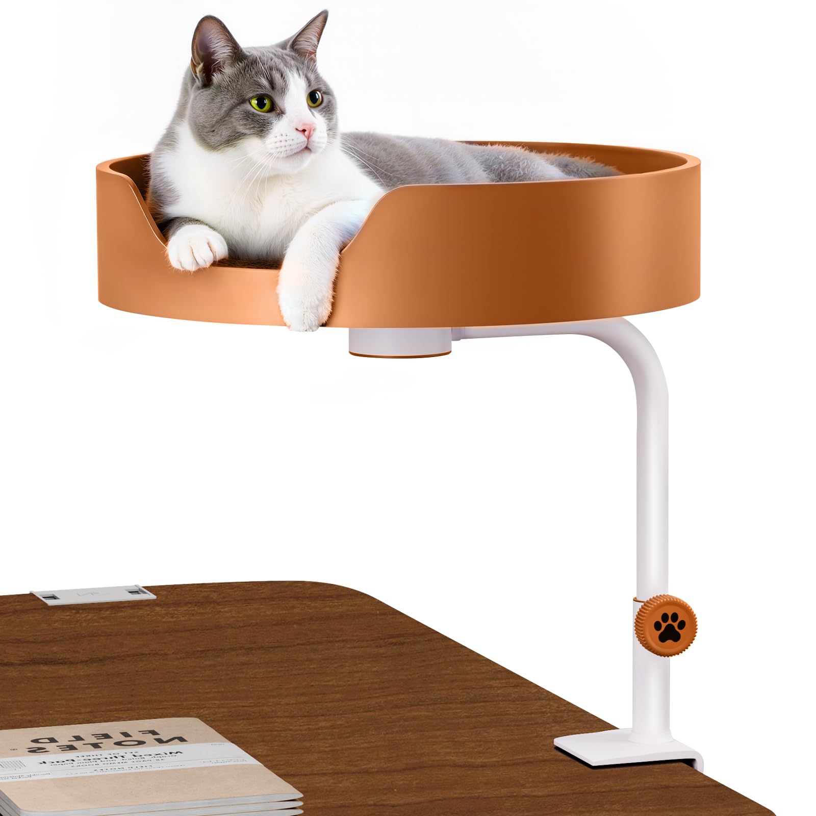 Clioran Cat Desk Bed Large Perch Nest with Teaser Easy Install,Space ...