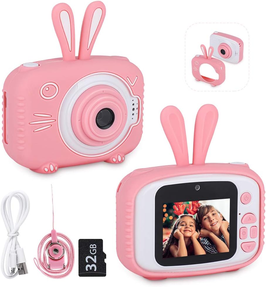 Amazon.com: WUBUMIM Kids Bunny Camera,Upgrade 20MP HD Digital Selfie ...