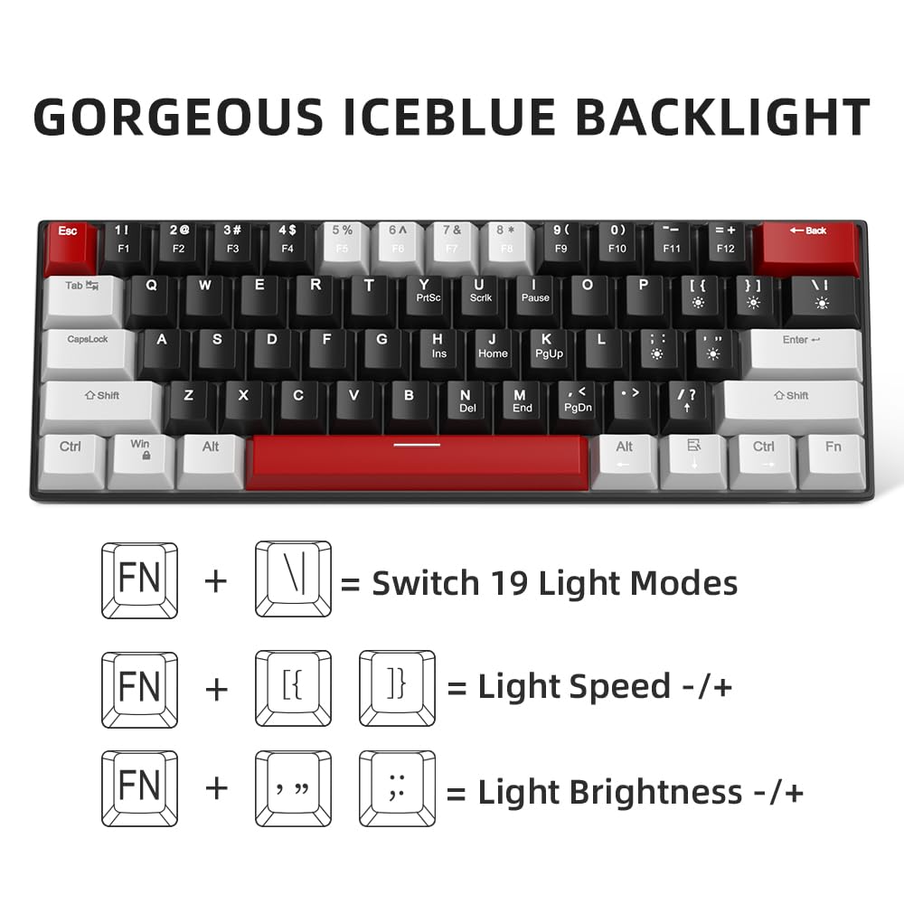 Mua 60% Mechanical Gaming Keyboard,Mixed Color Keycaps Gaming Keyboard ...