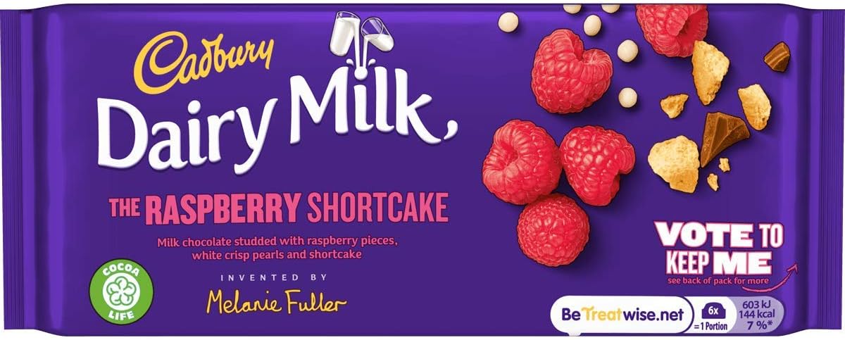 Cadbury Dairy Milk Raspberry Shortcake Chocolate Bar 110g: Amazon.co.uk ...