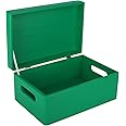 Amazon.com: Creative Deco Large Green Wooden Box Storage with Hinged ...