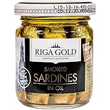 Riga Gold Smoked Sardines in Oil, 100g Jar (3 Pack) Kosher Certified ...