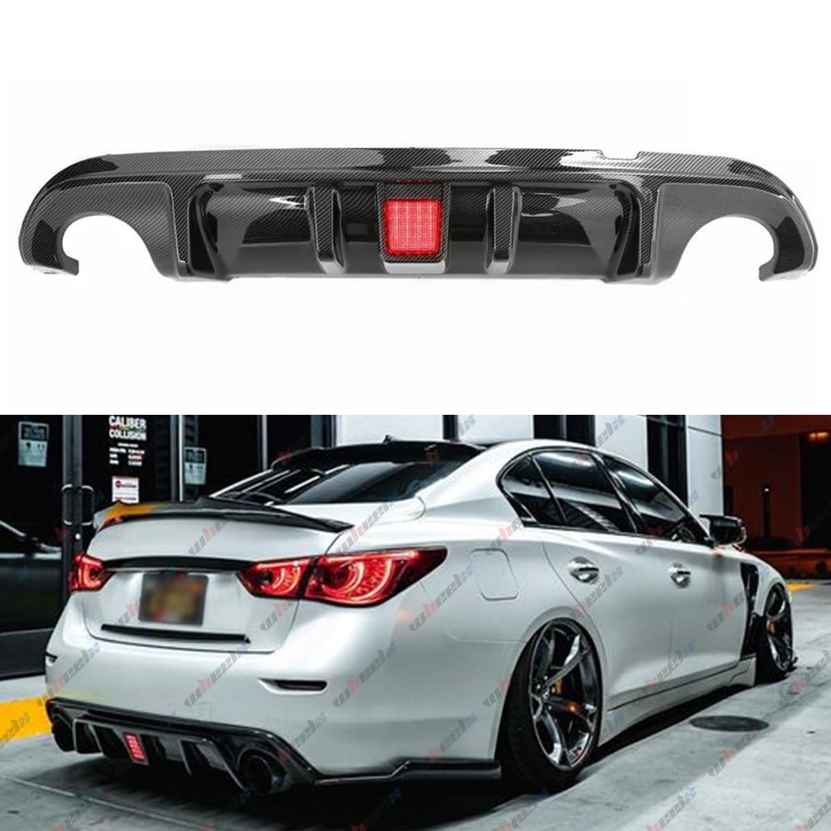 WheelX Rear Diffuser with Led Red Brake Light Compatible with 2014-2017 ...