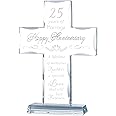 Amazon.com: YWHL 25th Wedding Anniversary Glass Cross Gifts for Wife ...