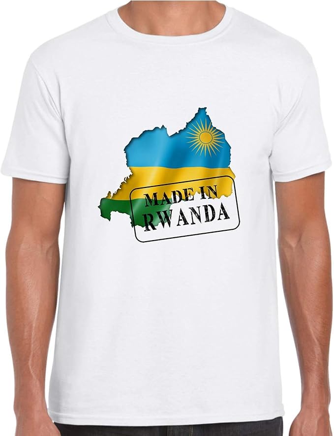 Mens Made in Rwanda T Shirt - Flag and Map, Country, Gift, Tee: Amazon ...