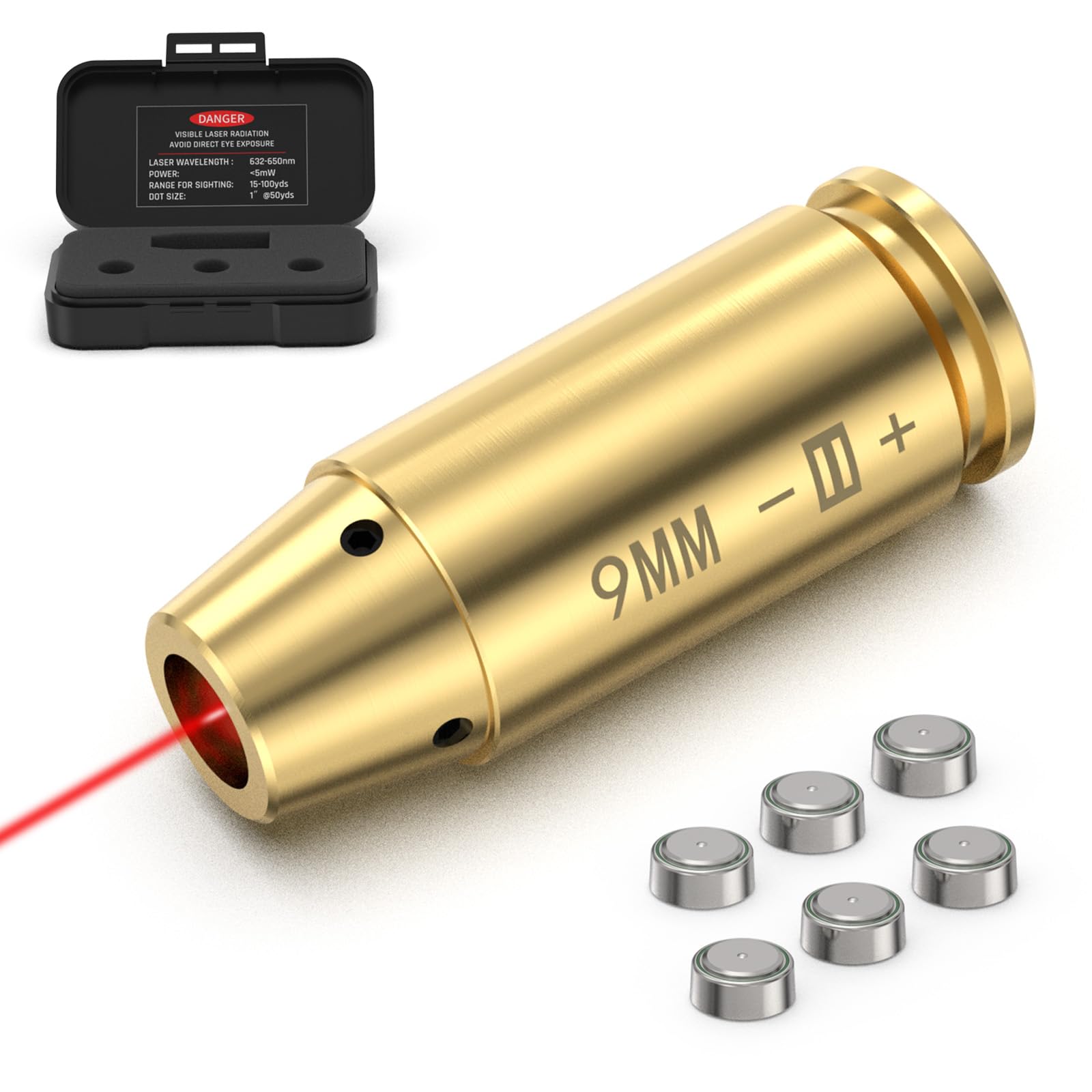 Feyachi Bore Sight 9mm Red Laser Zeroing Boresighter with 3 Sets of ...