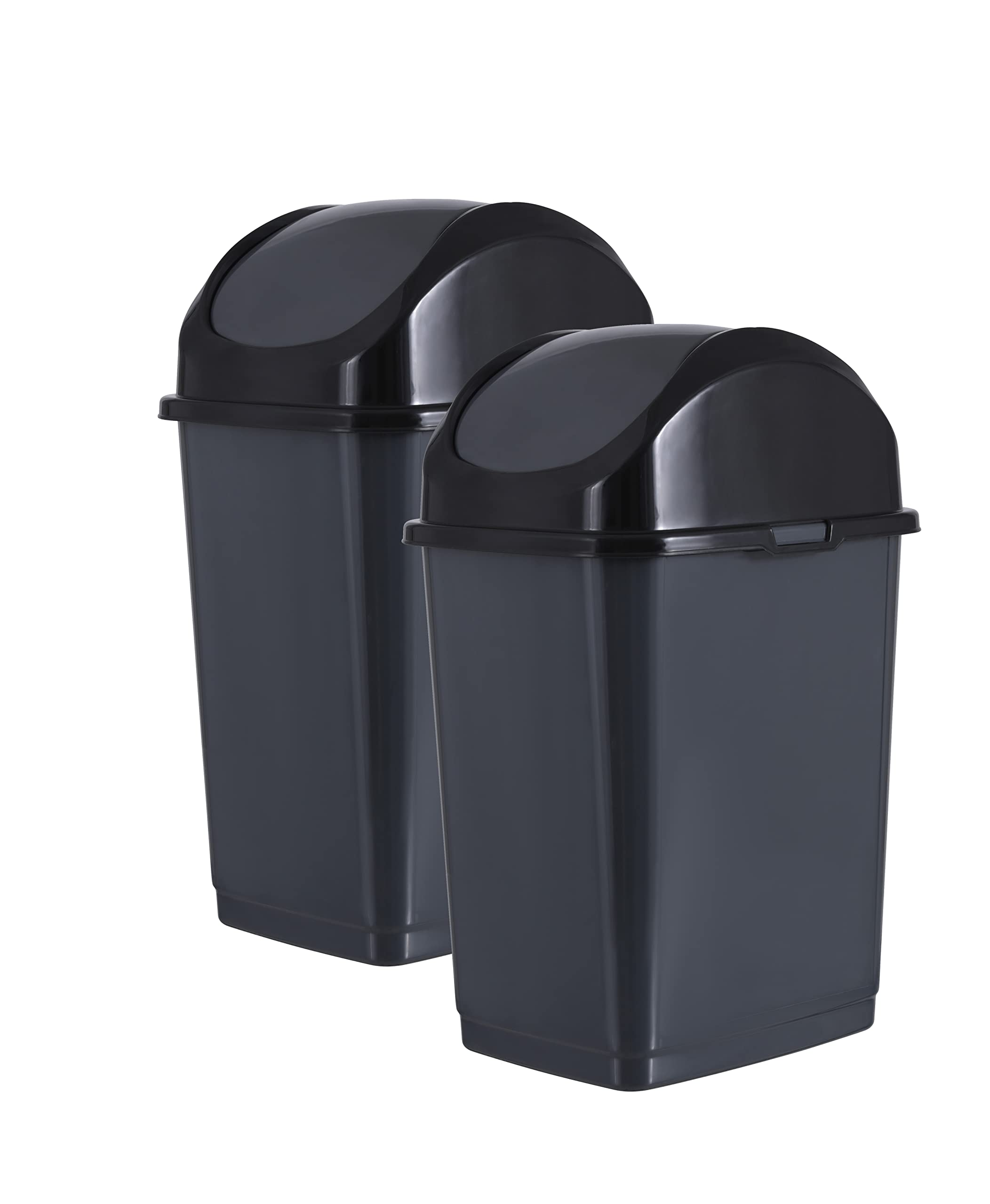 Superio Small 2.5 Gallon Plastic Trash Can with Swing Top Lid, Compact ...