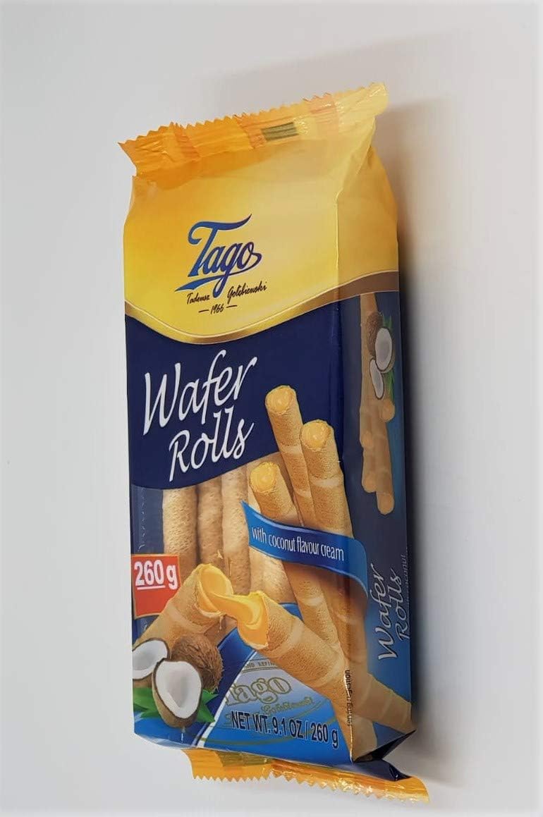 Tago Wafers Rolls(260g x3 Pack) (Coconut): Amazon.co.uk: Grocery