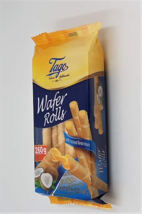 Tago Wafers Rolls(260g x3 Pack) (Coconut): Amazon.co.uk: Grocery