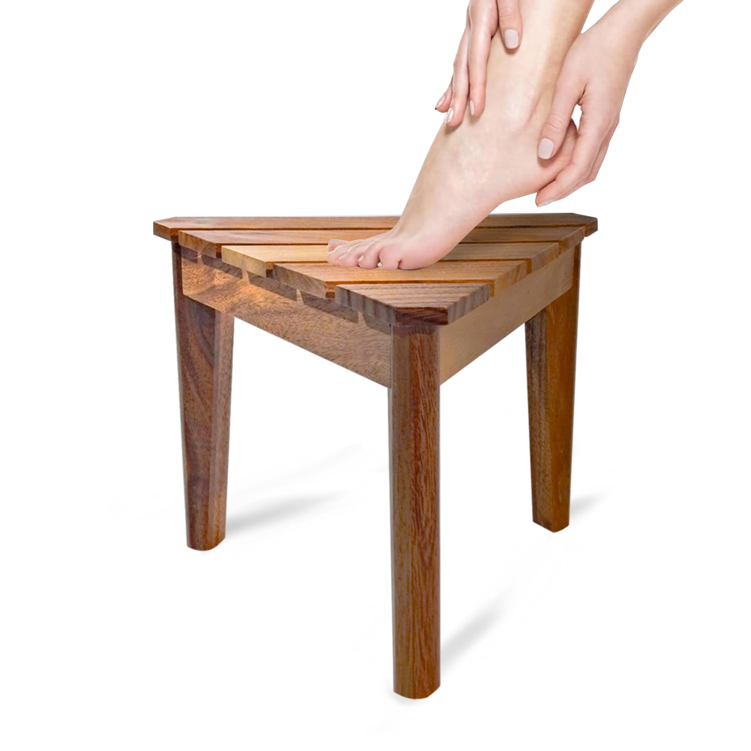 ODEDEN Shower Foot Stool for Shaving Legs, Acacia Wood Shower Foot Rest ...