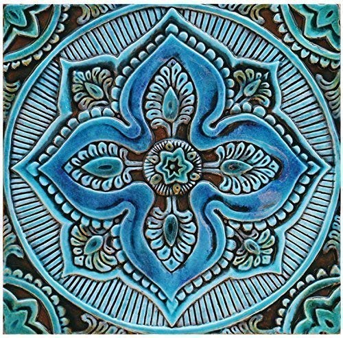 Amazon.com: Ceramic Tile 11.8" with mandala design,MANDALA #5: Handmade