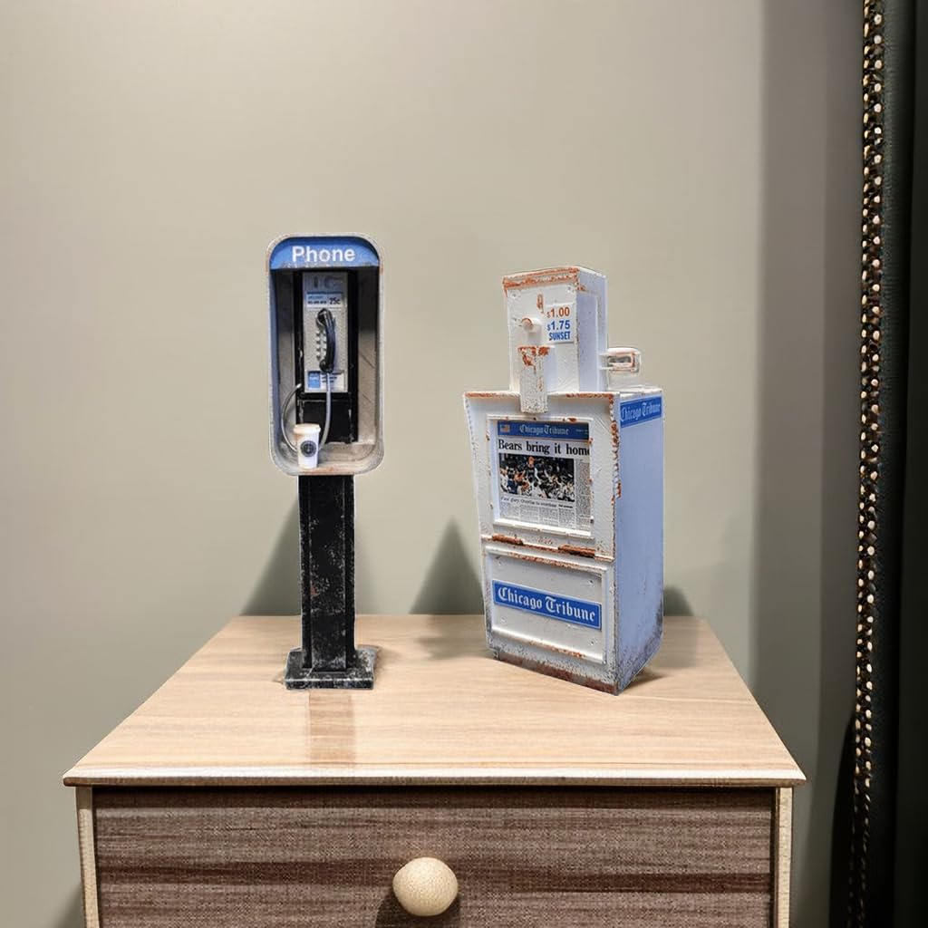Mua Mailbox Model Phone Booth Miniature American Payphone in 1:12 Scale ...