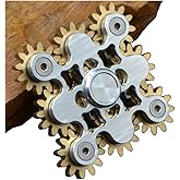 Amazon.com: Pure Brass Fidget Spinner Gears Linkage Fidget Gyro Toy ...
