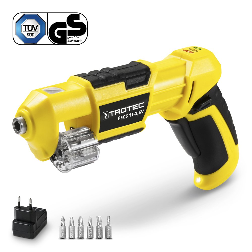 TROTEC Akku-Schrauber PSCS 11-3,6V mit Bit-Magazin, Magnetischer ...