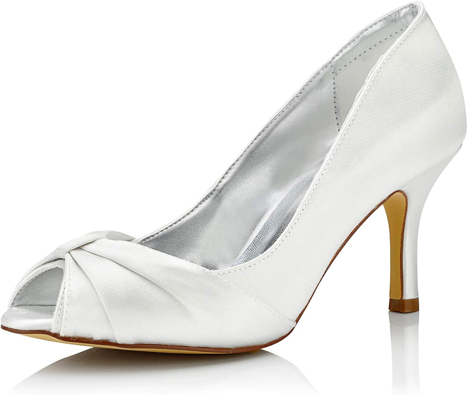 JIAJIA KA31B25 Damen Brautschuhe Closed Toe Mid Heel Dyeable Satin ...