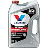 Amazon.com: Valvoline High Mileage with MaxLife Technology SAE 5W-20 Synthetic Blend Motor Oil 5 ...