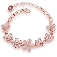 Amazon.com: MABELLA 18K Rose Gold Plated Women Adjustable Flower Link ...