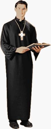 Amazon.com: Adult Roman Catholic Priest Costume (Size: Standard 42-46 ...