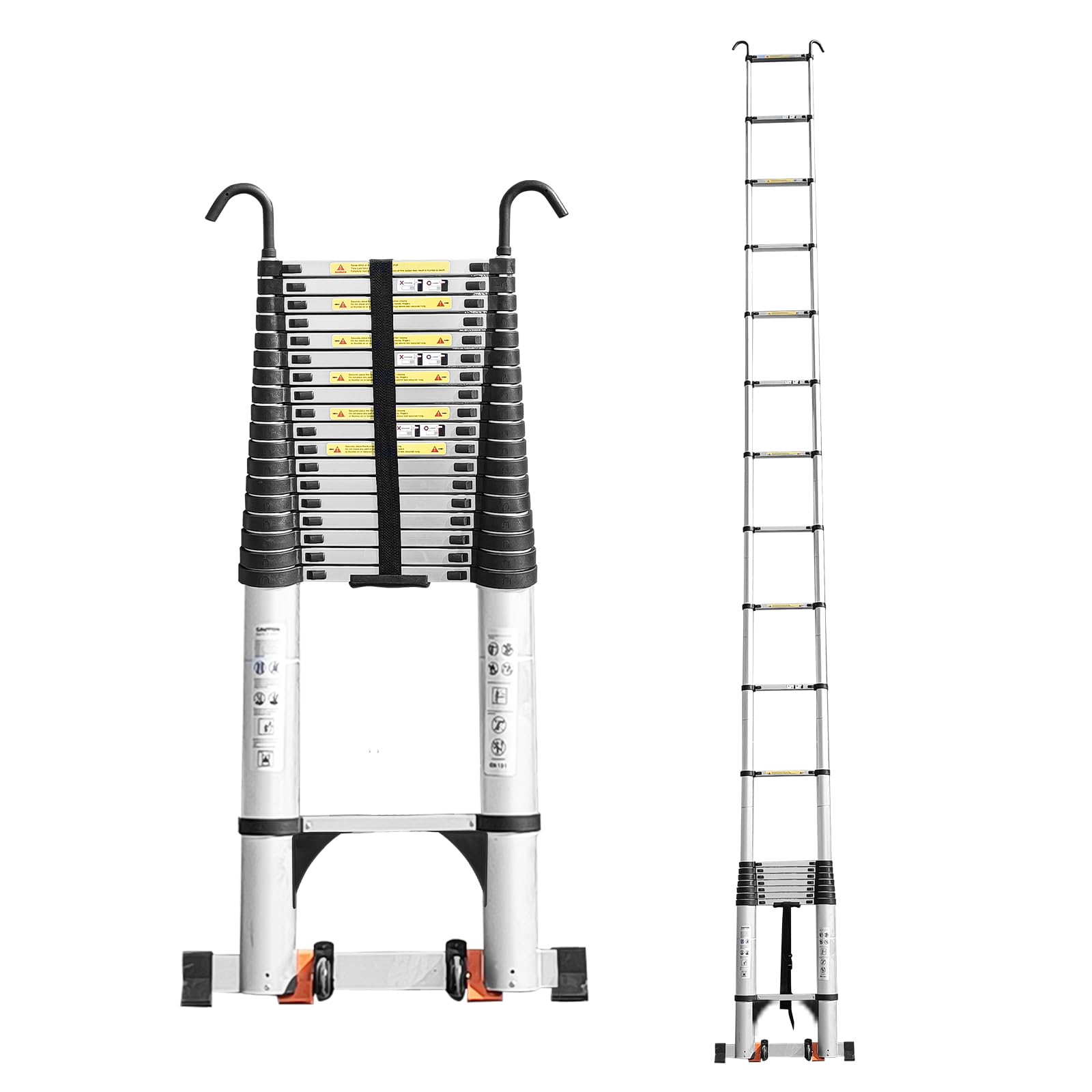 JADDUO Telescoping Ladder,27.9 FT Extension Ladder, Aluminum ...