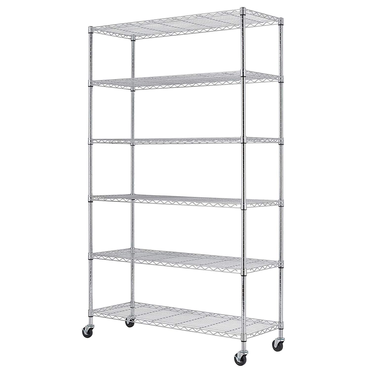 Mua FDW 18x48x82 inch Wire Shelving Unit with Wheels Steel 6 Tier Heavy ...