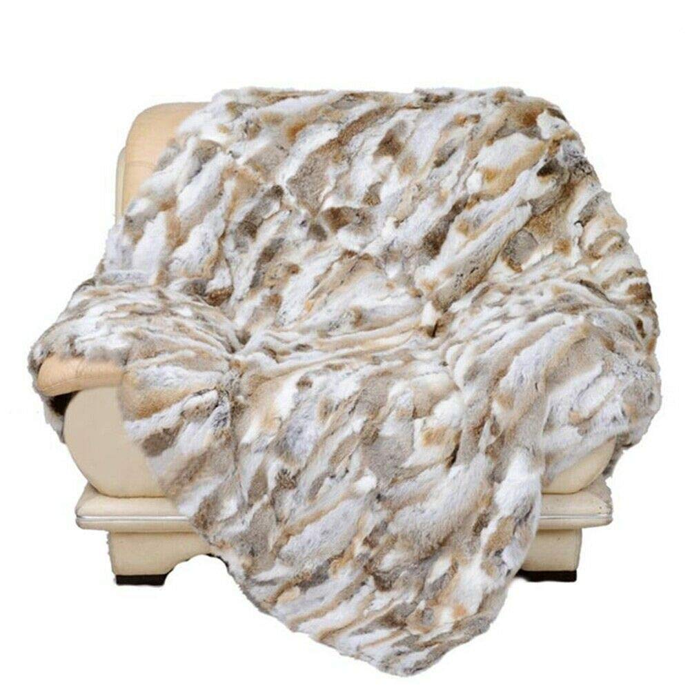 Natural Real Luxury Rabbit Fur Rug Throw Blanket Rug Premium Quality ...