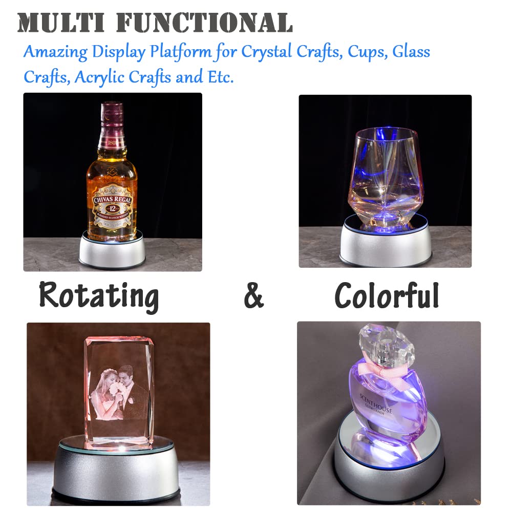 Mua IFOLAINA Rotating Display Stand Led Light Base Colorful Lighted ...