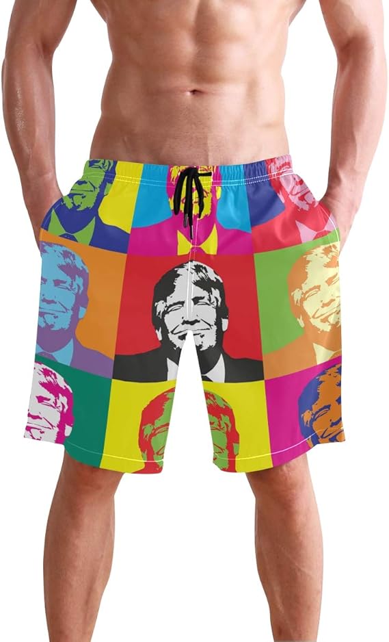 LORONA Donald Trump Politician America Board Shorts Men Quick Dry Swim ...
