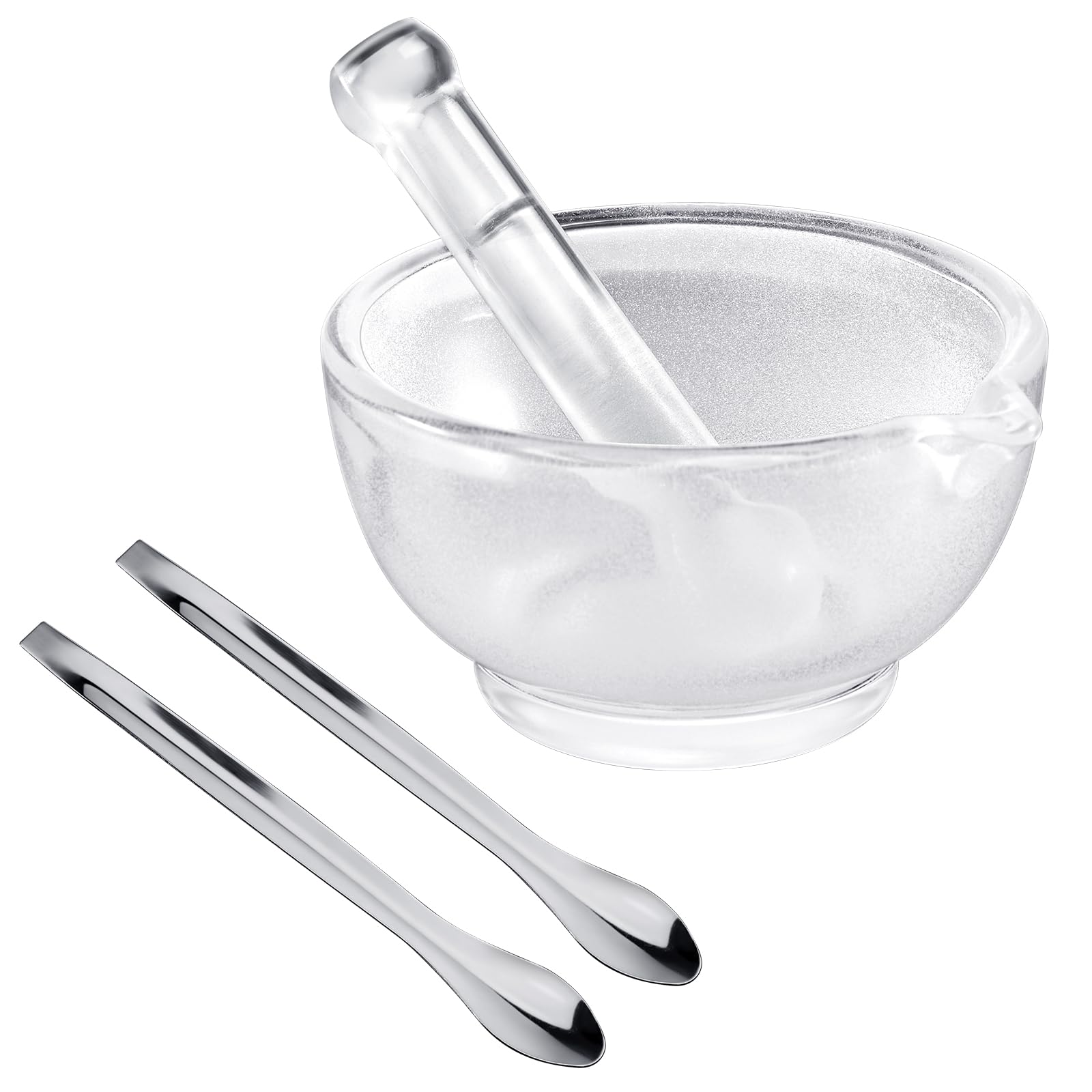 ScitoLAB Glass Mortar and Pestle Set, Guacamole Bowl with 2 Pcs ...