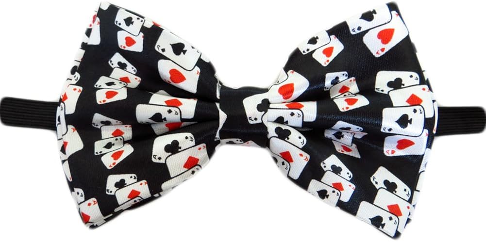 Amazon.com: Mens Playing Cards Gambling Casino Bowtie - Black - One ...
