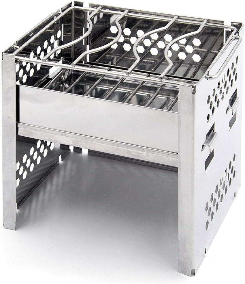 Review ZJJ& BBQ Barbecue Grill Stainless Steel Folding Grill Outdoor ...