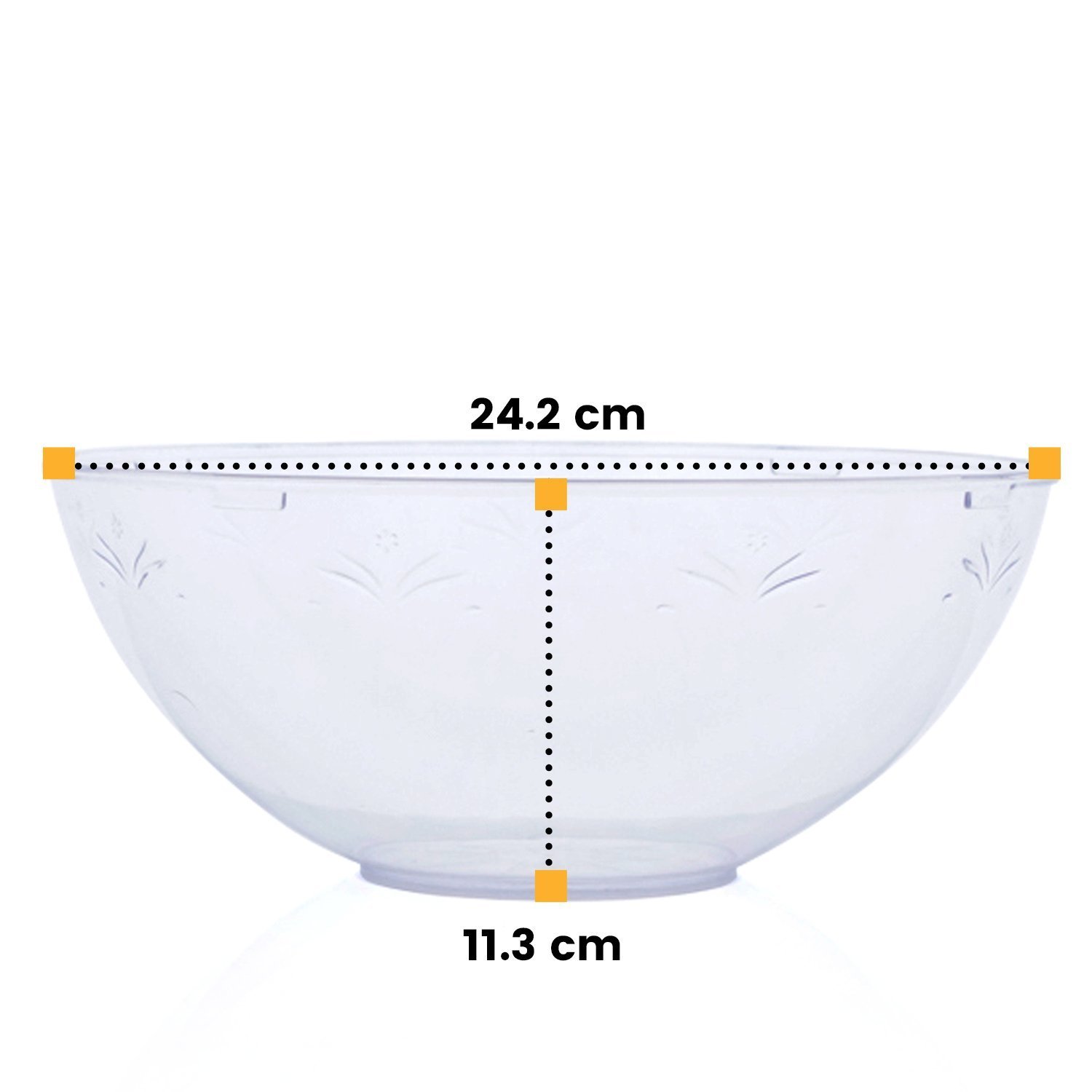 5 x Extra Large Clear Hard Plastic Salad Serving Bowls Outdoor Party ...