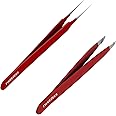 Amazon.com : Tweezees Precision Red Stainless Steel Tweezers ...