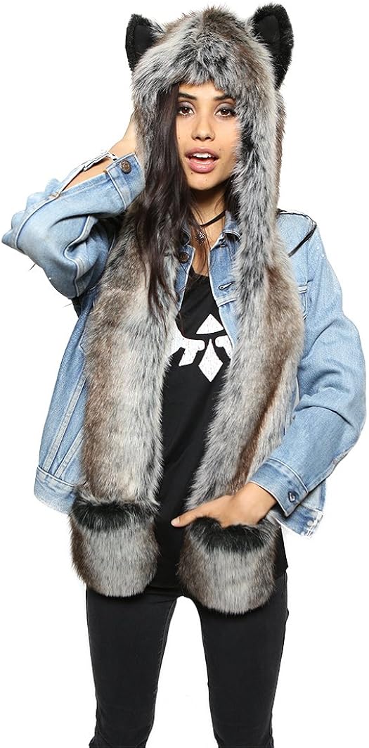 Amazon.com: Grey Wolf SpiritHood: Clothing