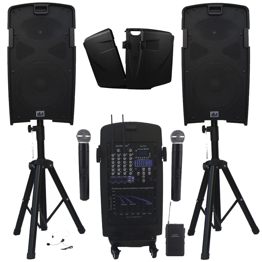 Mua MUSYSIC Portable PA System with Microphone and Speakers – 5 Ch ...