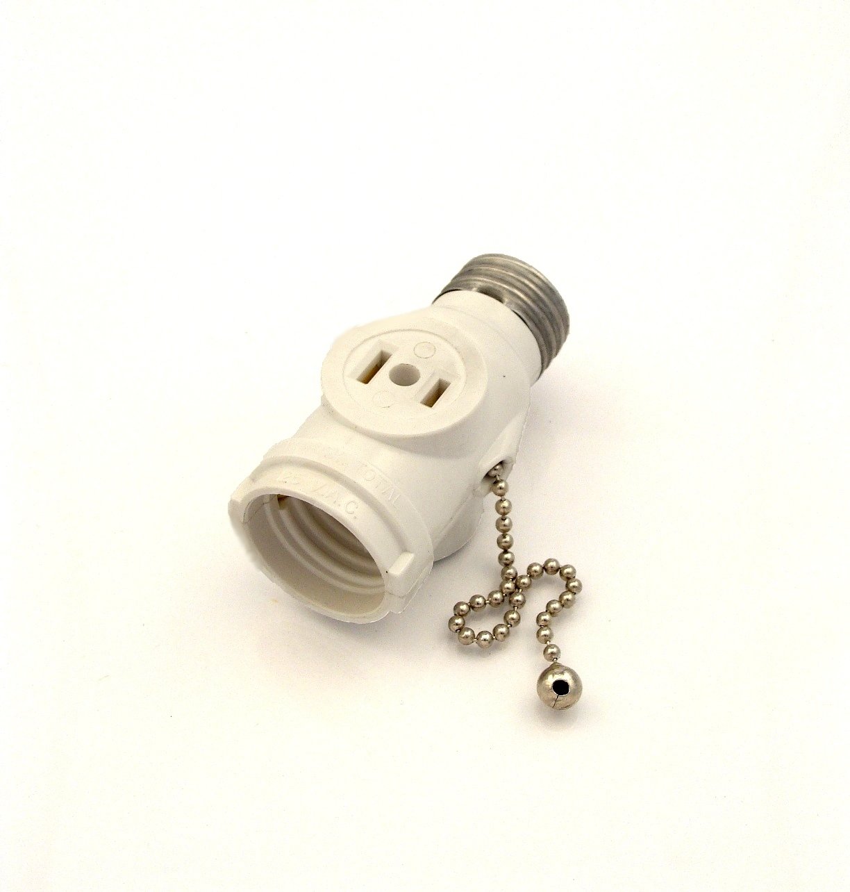 Leviton 660 Watt, 125 Volt, Two Outlet With Pull Chain Socket Adapter ...