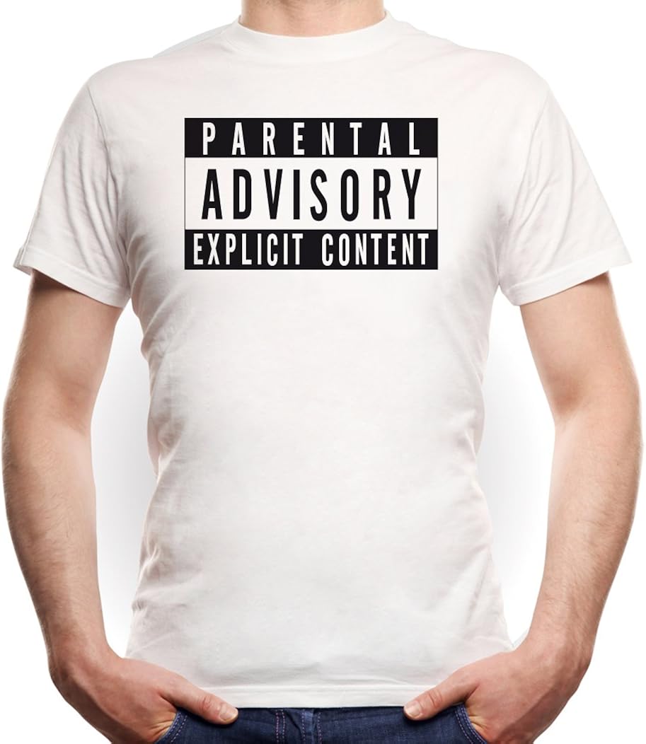 Parental Advisory Explicit Content T-Shirt Blanco-XXL: Amazon.es: Ropa ...