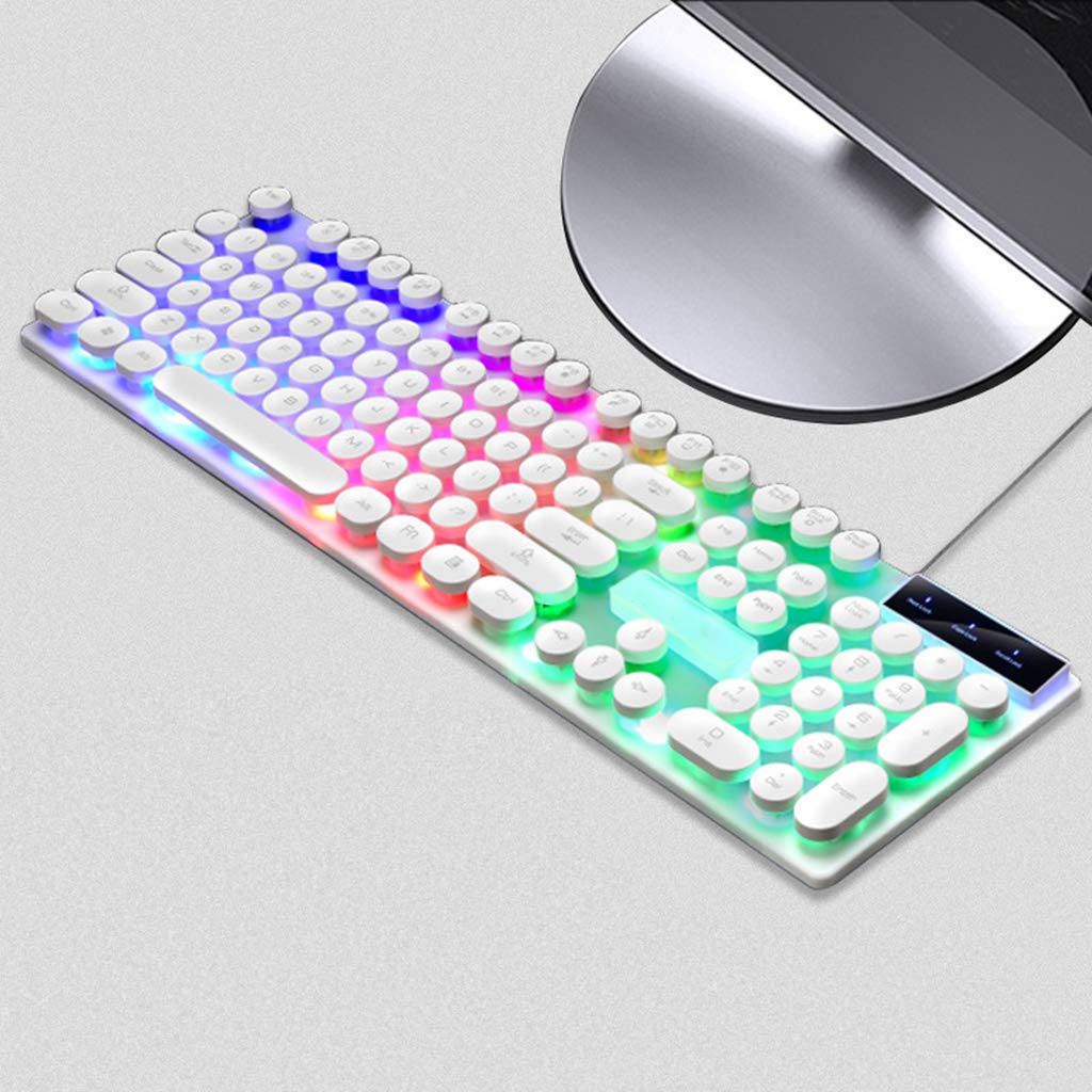 Mua BEBK USBLED Backlit Typewriter Mechanical Keyboard Round Key Cap ...