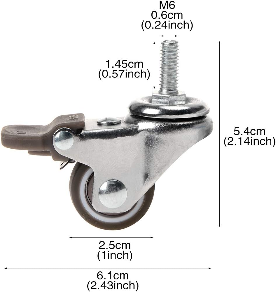 Wheels Casters,Saim 1 Inch Shopping Cart Wheel Trolley Swivel Caster ...