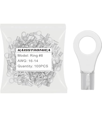 Ring Terminal 16 14 50-Pack - 16-14 AWG, #10 Stud, 900°F Rated (Molex ...