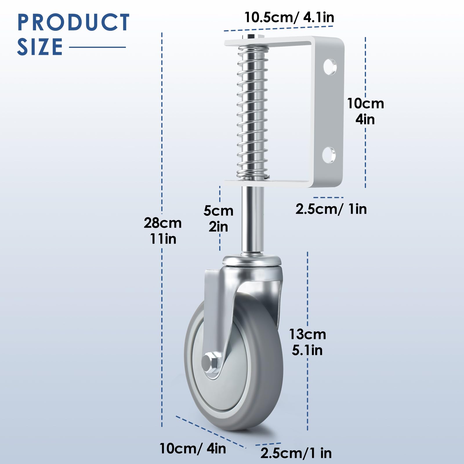 Mua ERKOON 2 Packs Heavy Duty Gate Wheel Spring-Loaded Gate Casters, 4 ...