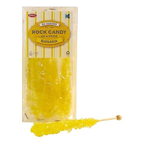 Extra Large Rock Candy Sticks: 12 Banana Lollipop - Yellow Rock on ...