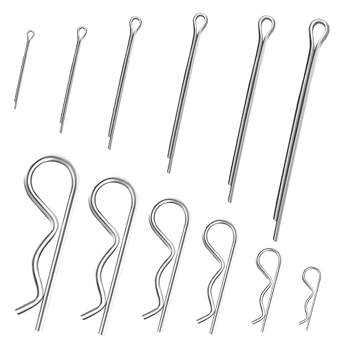 qoupln 240 Pieces Cotter Pin Hairpin Assortment Kit 12 Sizes 2 Styles ...
