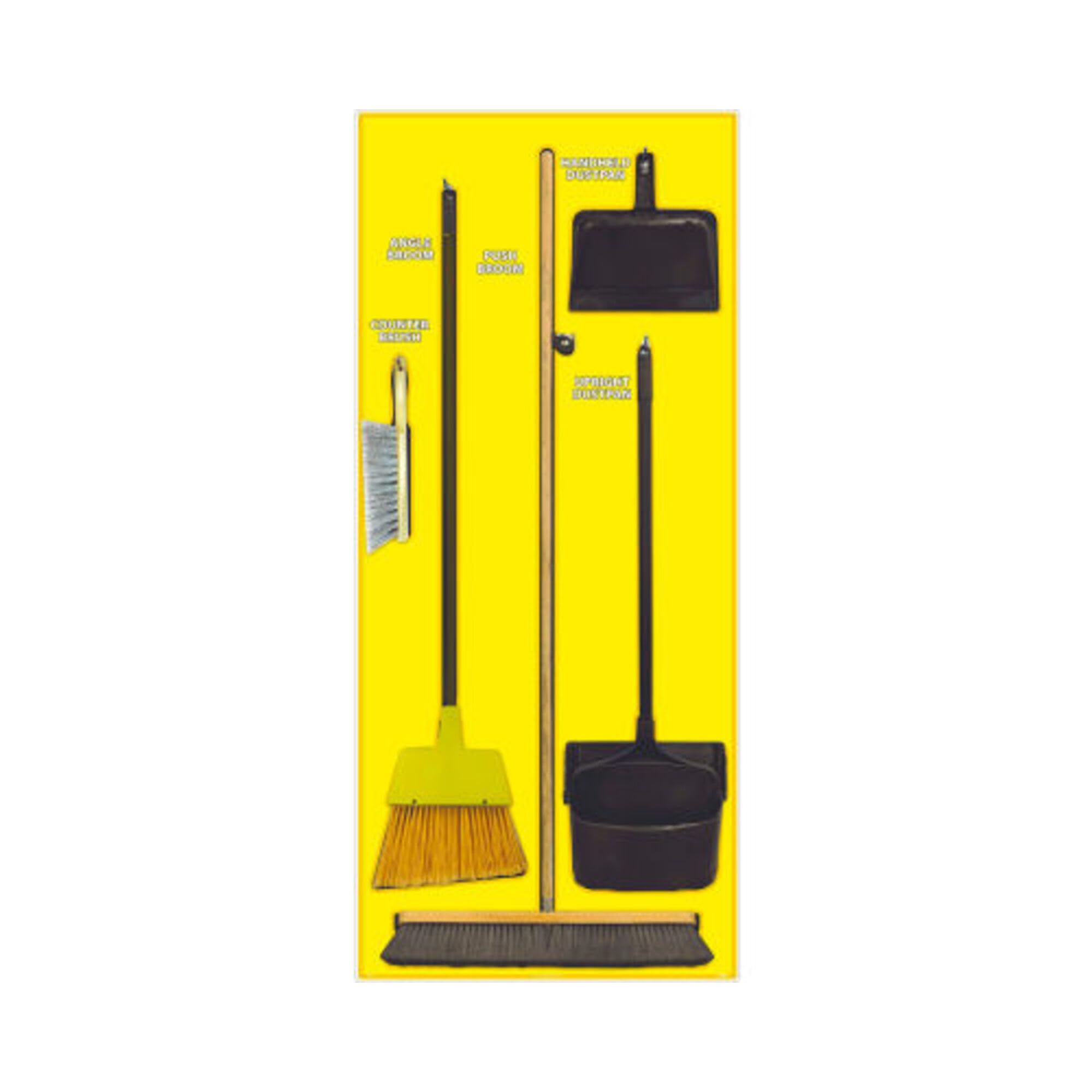 NMC SBK107AL 5S Janitorial Shadow Board, Yellow/Black, 68"X30", Heavy ...