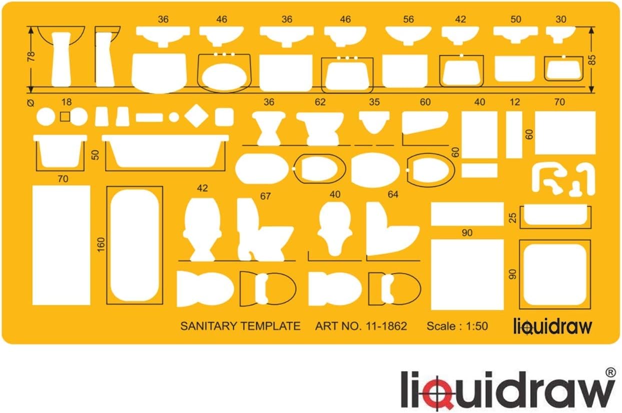 Liquidraw 1:50 Scale Architectural Scale Ruler Drawing Template Stencil ...