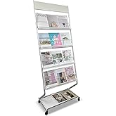 Amazon.com: TONGMO Floor-Standing Magazine Rack 4-Layer with Wheels ...