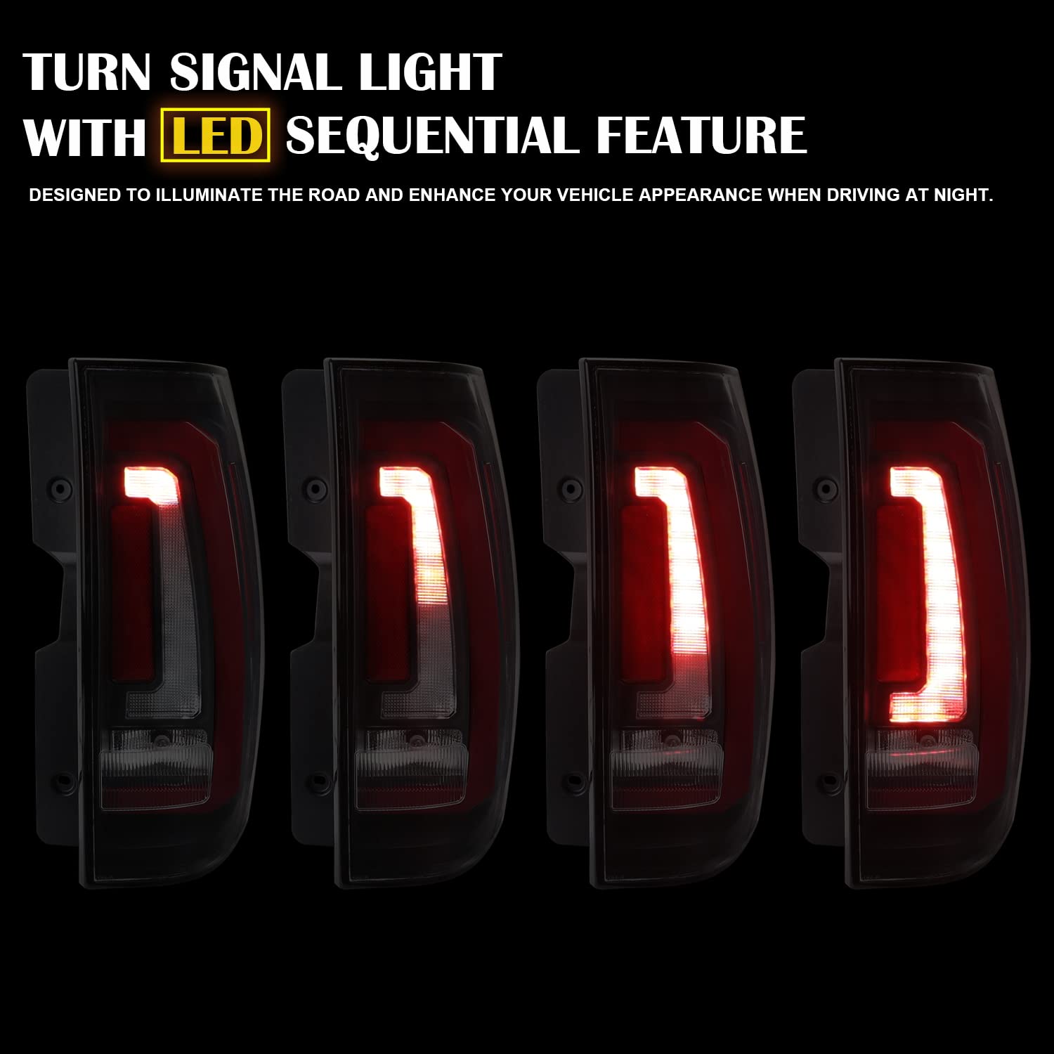 Mua Spec-D Tuning Matte Black Tail Lights w/Red LED Dynamic Sequential ...