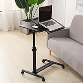 Amazon.com: WANLIAN Rolling Laptop Table Lap Desk for Laptop Rolling ...
