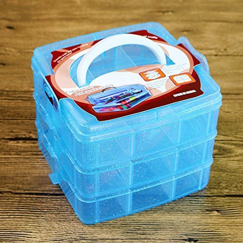 Buy JOFIX Multi Compartment Plastic Storage Box with 3 Removable Layers ...