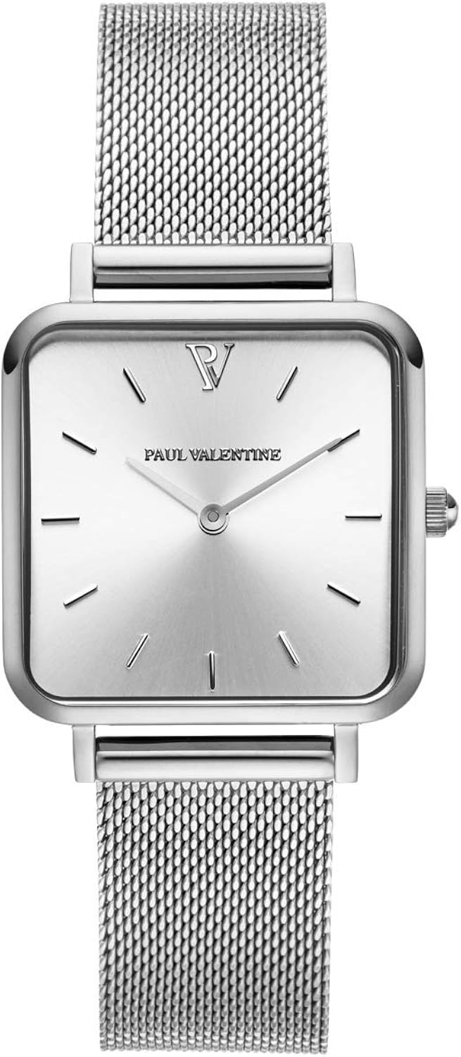 PAUL VALENTINE® Orologio donna Glossyedge acciaio inox con cinturino in ...